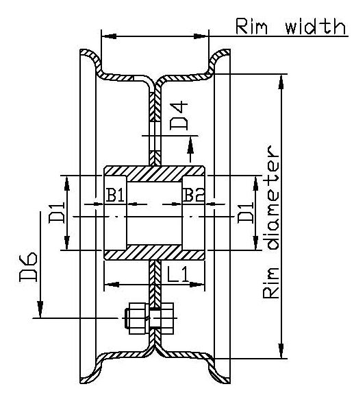 Split industrial wheel with hub | Балканкар Руен